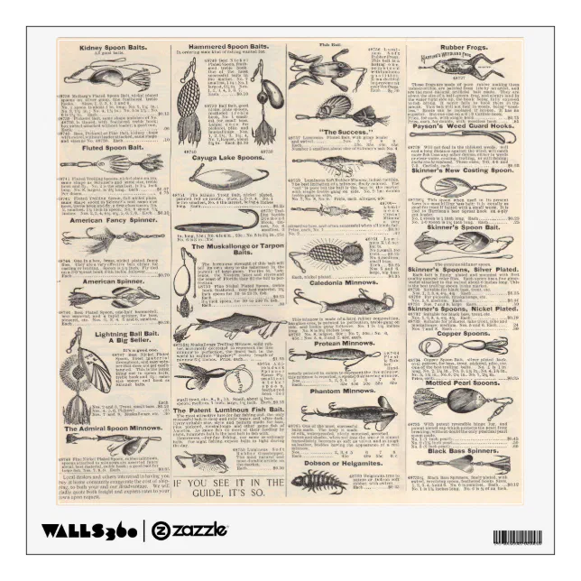 Fishing Lures Advertising Fisherman Art Wall Decal | Zazzle