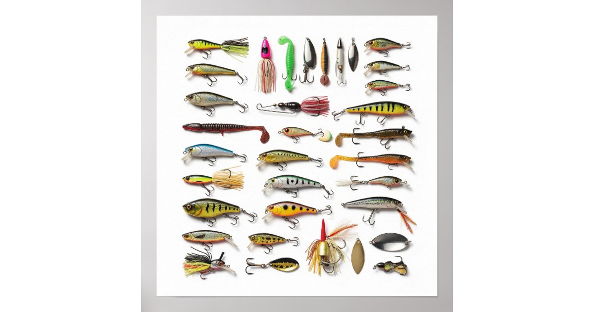 Fishing Lures Collection Poster | Zazzle