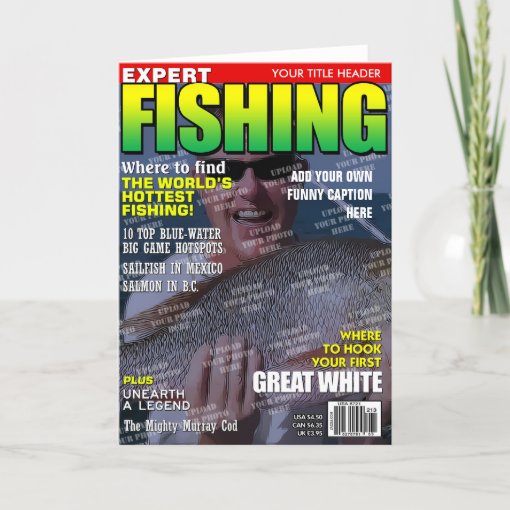 Fishing Personalized Magazine Cover Card | Zazzle