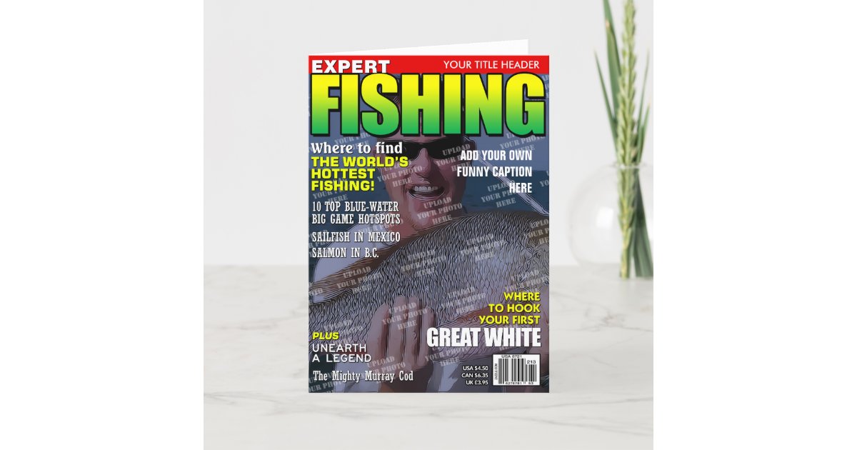 Fishing Personalized Magazine Cover Card | Zazzle
