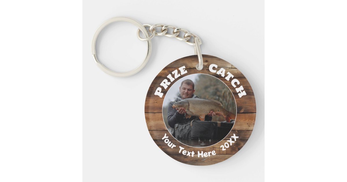Fishing Prize Catch Photo Commemorative Keychain | Zazzle