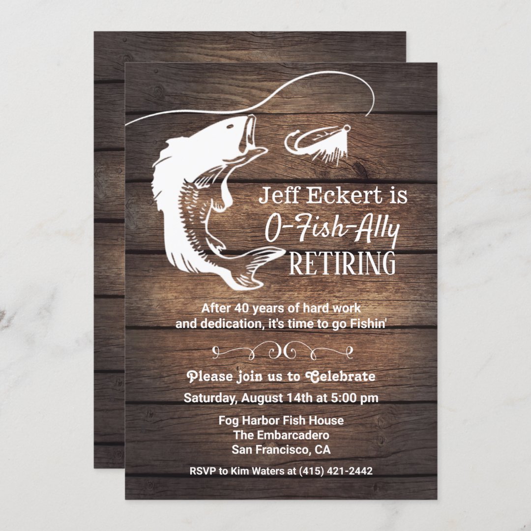Fishing Retirement Invitation | Zazzle