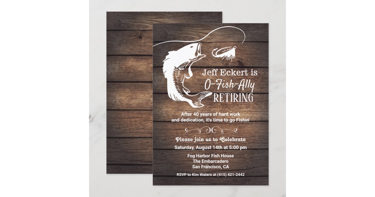 Fishing Retirement Invitation | Zazzle