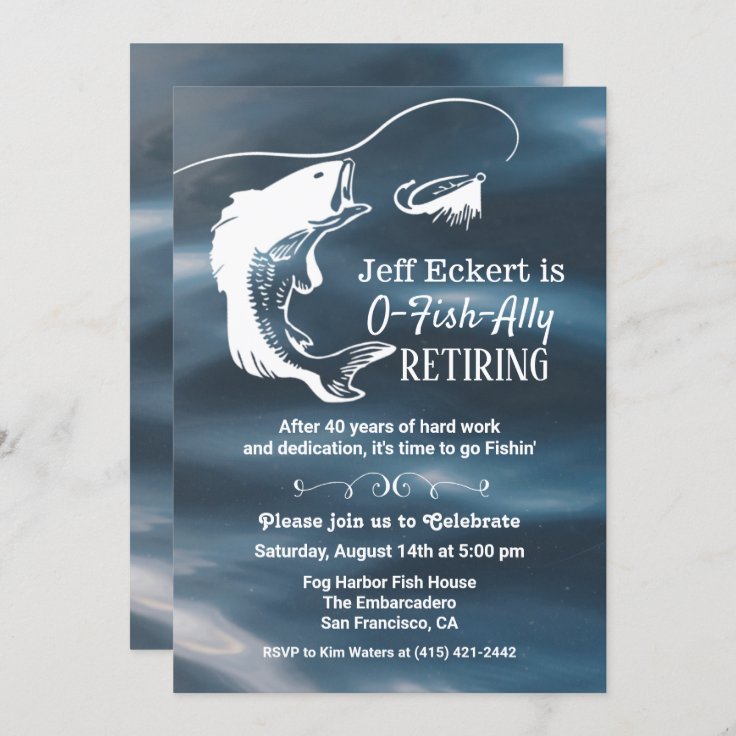 Fishing Retirement Invitation | Zazzle