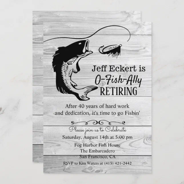 Fishing Retirement Invitation | Zazzle