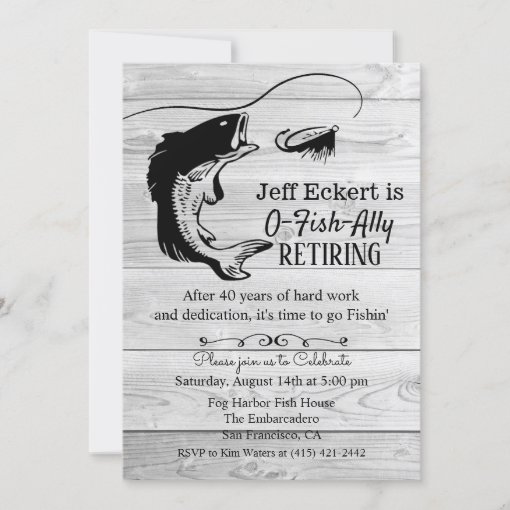 Fishing Retirement Invitation | Zazzle
