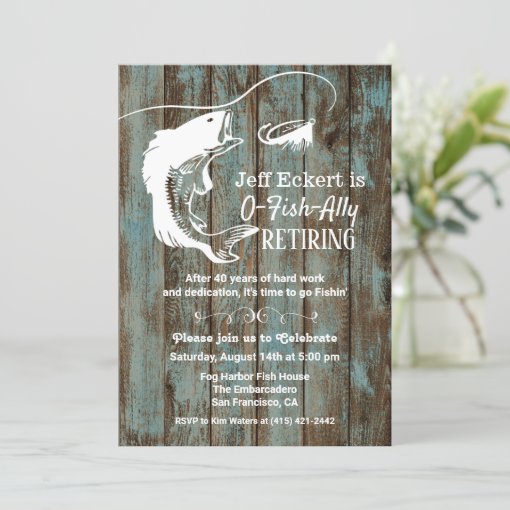 Fishing Retirement Invitation | Zazzle