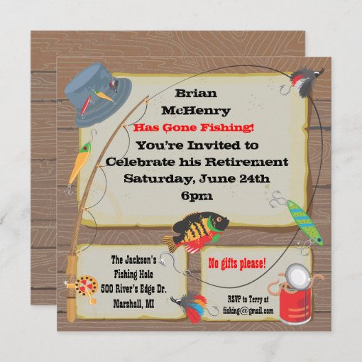 Fishing Retirement Party Invitation | Zazzle