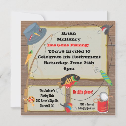 Fishing Retirement Party Invitation | Zazzle