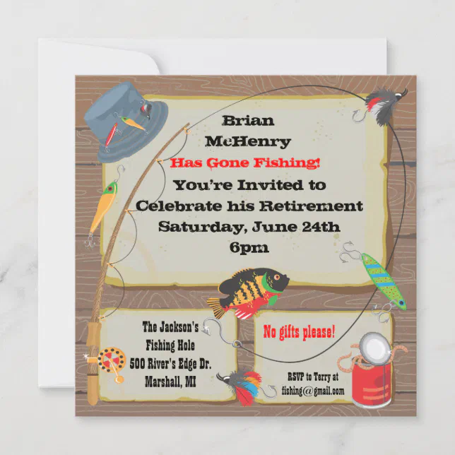 Fishing Retirement Party Invitation | Zazzle