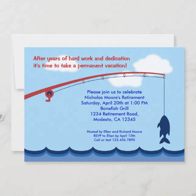 Fishing Retirement Party Invitation | Zazzle