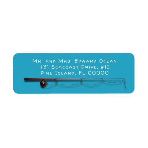 Fishing Rod Fisherman Return Address Label | Zazzle
