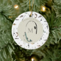 Fishing Rod & Reel Fish Theme Fisherman Monogram Ceramic Ornament | Zazzle