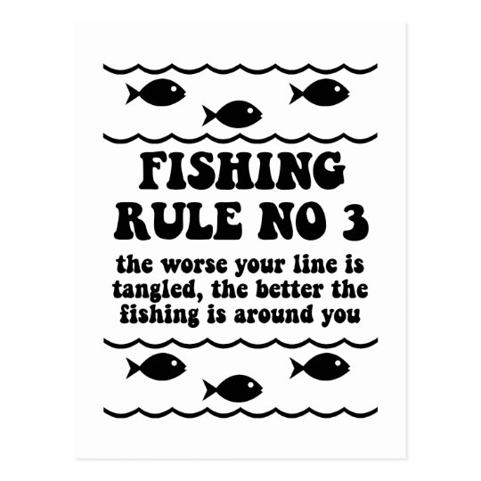 Fishing Rule No 3 Postcard | Zazzle.com