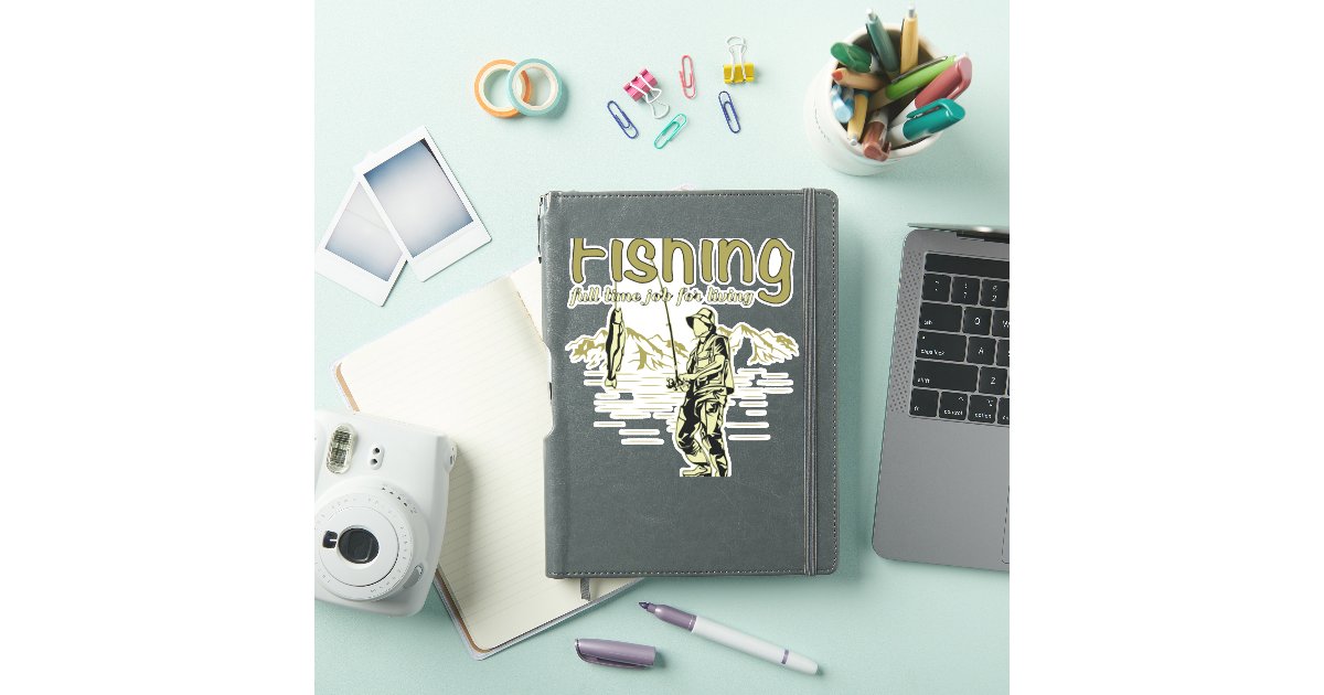 Fishing sport fishing rod sticker | Zazzle
