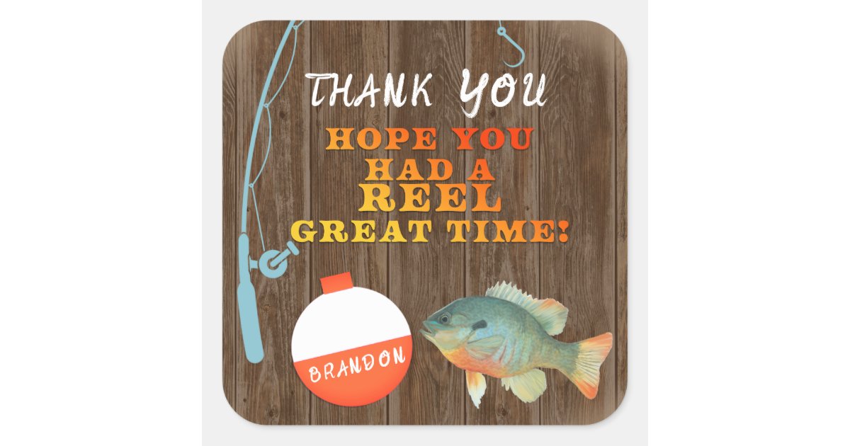 Fishing Thank You Birthday Sticker | Zazzle
