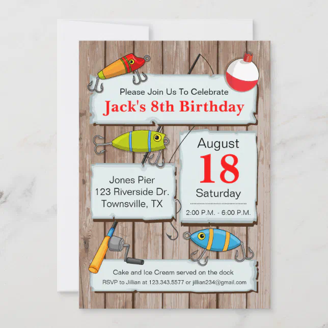 Fishing Theme Party Invitation | Zazzle