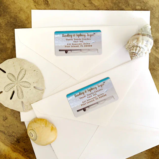 Fishing Theme Sea Coast Big Address Label | Zazzle