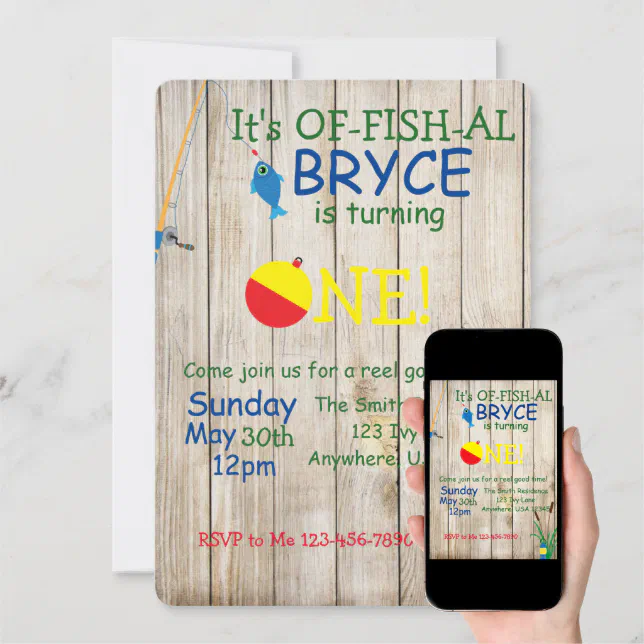 Fishing themed Birthday Invitation | Zazzle
