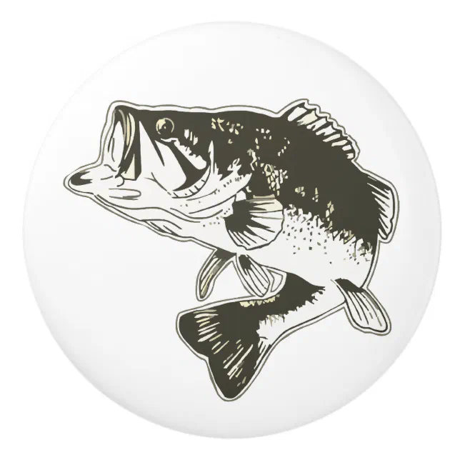 Fishing Themed Room Bass Fish Drawer Ceramic Knob | Zazzle