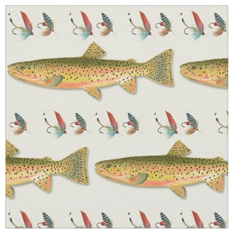 Brook Trout Fly Fishing Fabric | Zazzle