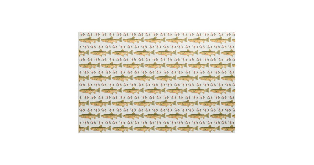 Fishing Trout Fish Flies Fisherman Fabric | Zazzle