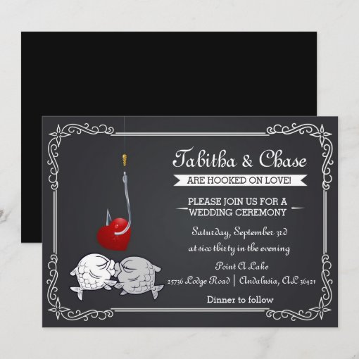 Fishing Wedding Invitation - Kissing Fish | Zazzle