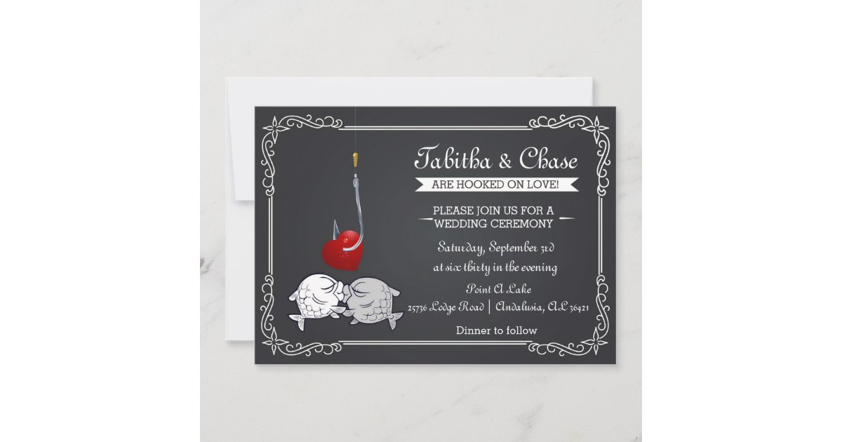 Fishing Wedding Invitation - Kissing Fish | Zazzle