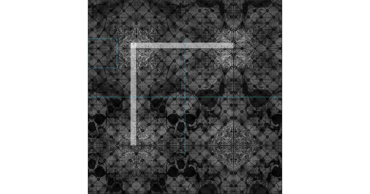 Fishnet Damask Skulls Goth fabric | Zazzle