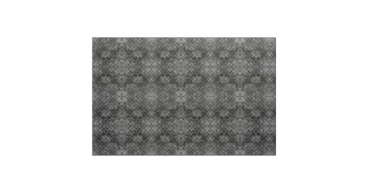 Fishnet Damask Skulls Goth fabric | Zazzle