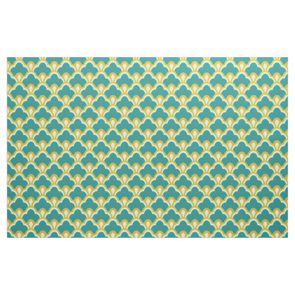 Very retro fish scale style pattern 60s 70s fabric | Zazzle