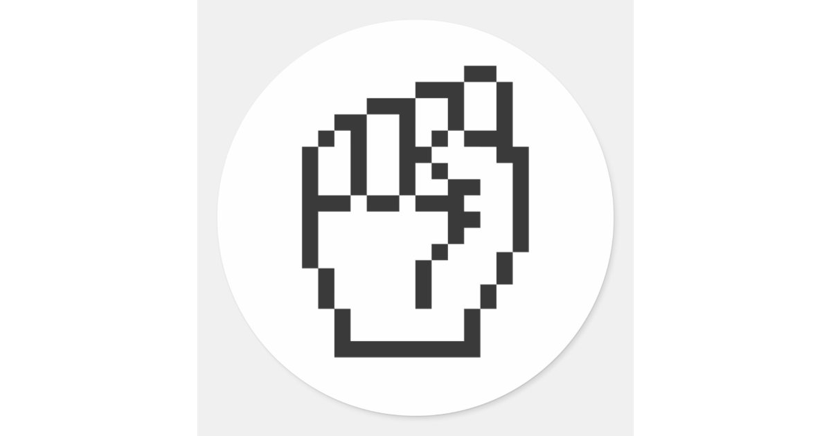 Fist Cursor Classic Round Sticker | Zazzle