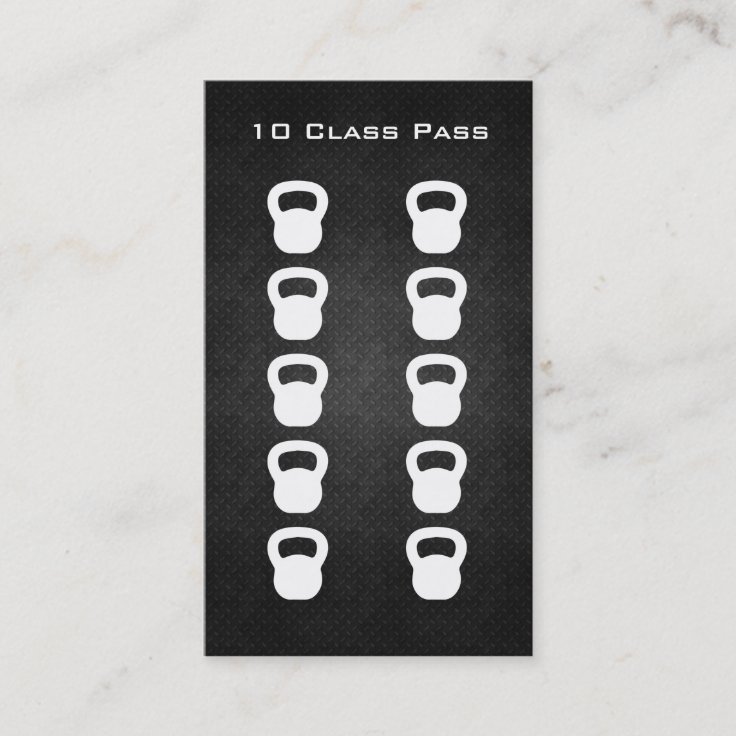 Fitness 10 Class Pass Card | Zazzle