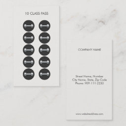 Fitness 10 Class Pass Card | Zazzle