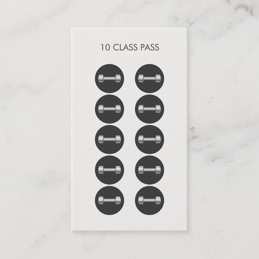 Fitness 10 Class Pass Card | Zazzle
