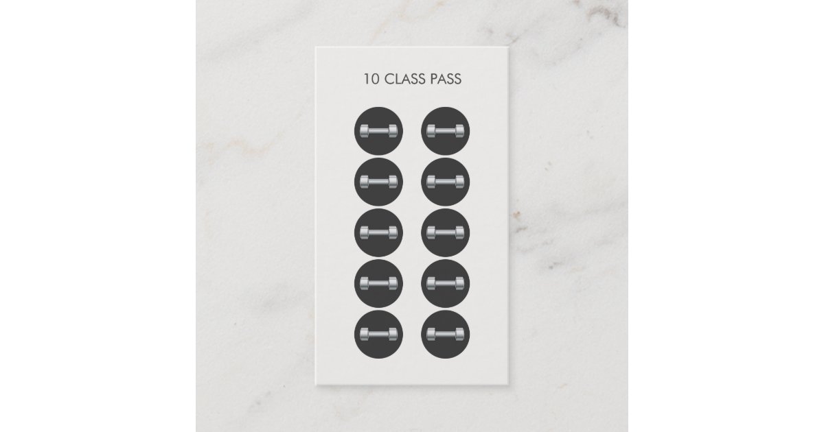 Fitness 10 Class Pass Card | Zazzle