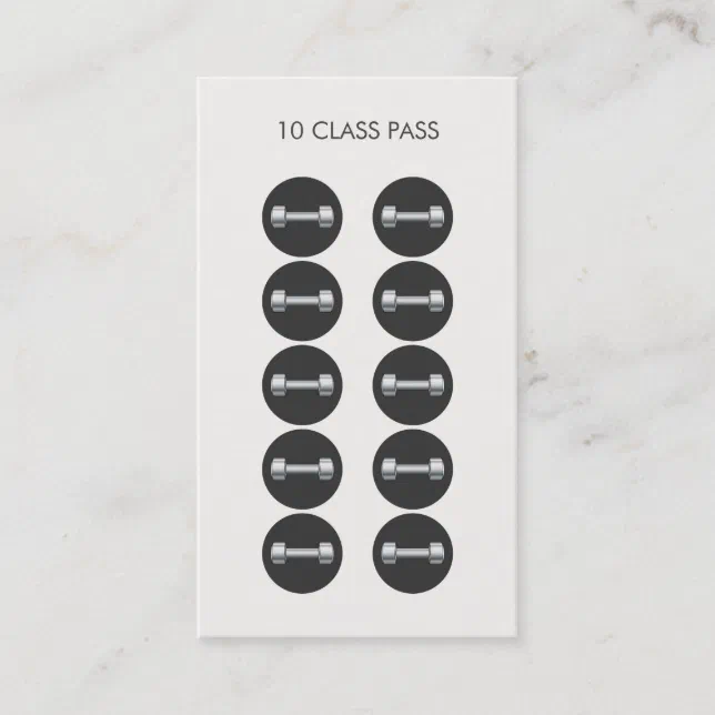 Fitness 10 Class Pass Card | Zazzle
