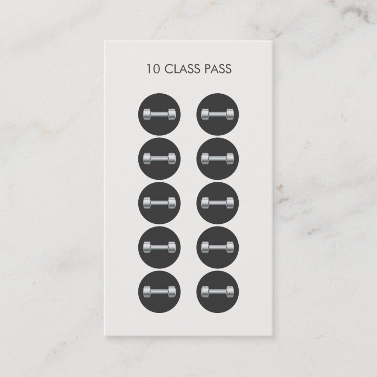 Fitness 10 Class Pass Card | Zazzle