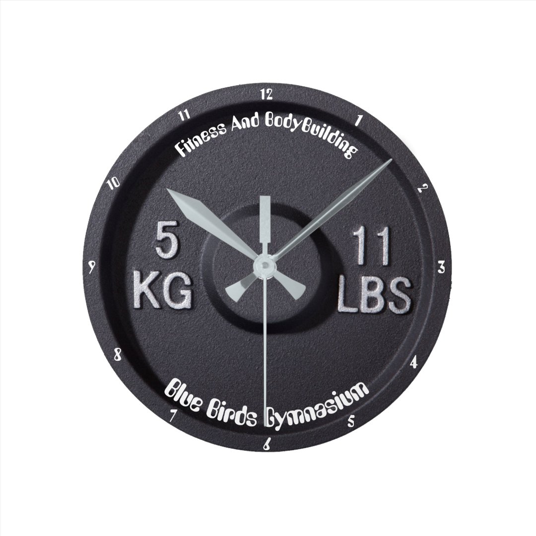 Fitness And Bodybuilding Gymnasium Clock | Zazzle