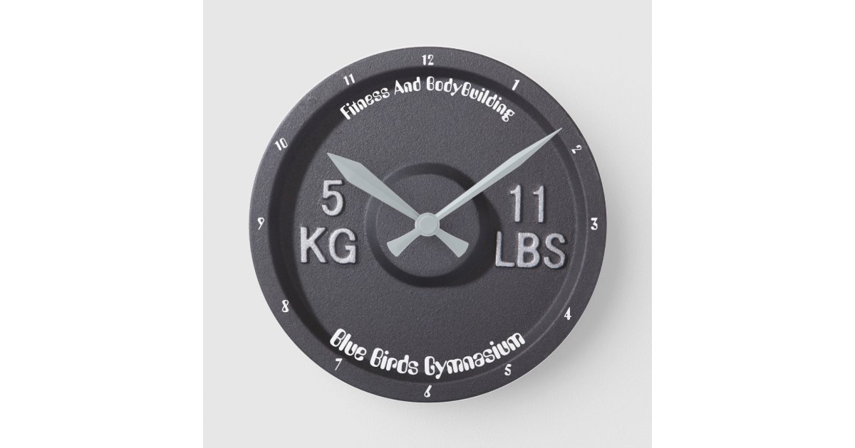 Fitness And Bodybuilding Gymnasium Clock | Zazzle