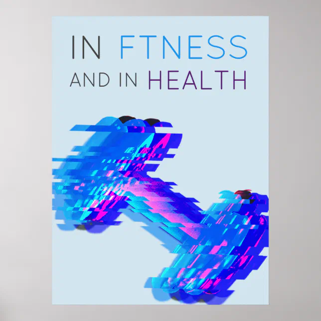 Fitness and health inspiration modern art blue poster | Zazzle