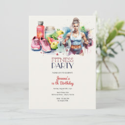 Fitness birthday party invitation | Zazzle