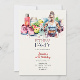 Fitness birthday party invitation | Zazzle