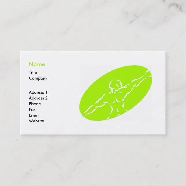 Fitness Business Card Template - light green | Zazzle
