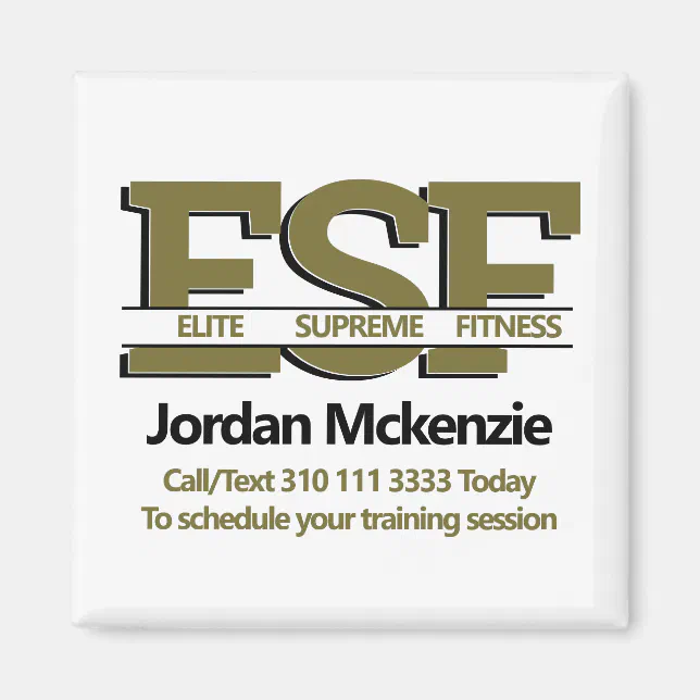 Fitness Business | Personal Trainer Monogram Logo Magnet | Zazzle