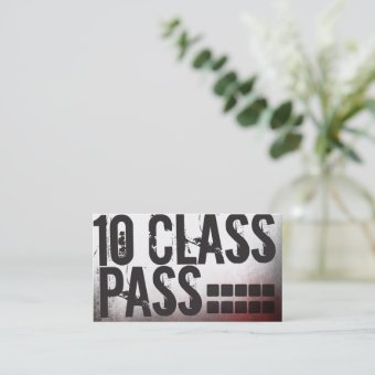 Fitness Class Business Card 10 Class Pass Card | Zazzle
