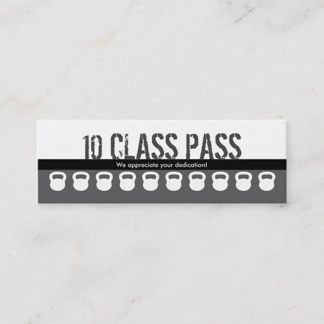 Fitness Class Business Card 10 Class Pass Card | Zazzle