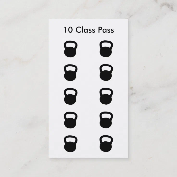 Fitness Class Business Card 10 Class Pass Card | Zazzle