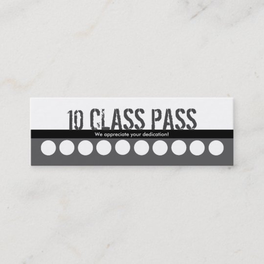 Fitness Class Business Card 10 Class Pass Card | Zazzle.com