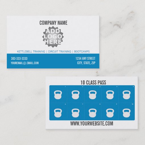 Fitness Class Business Card 10 Class Pass Card | Zazzle